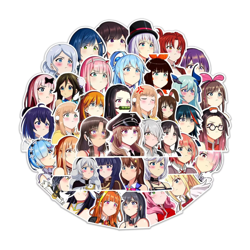 PACK 50 STICKERS VINILO TSUNDERE