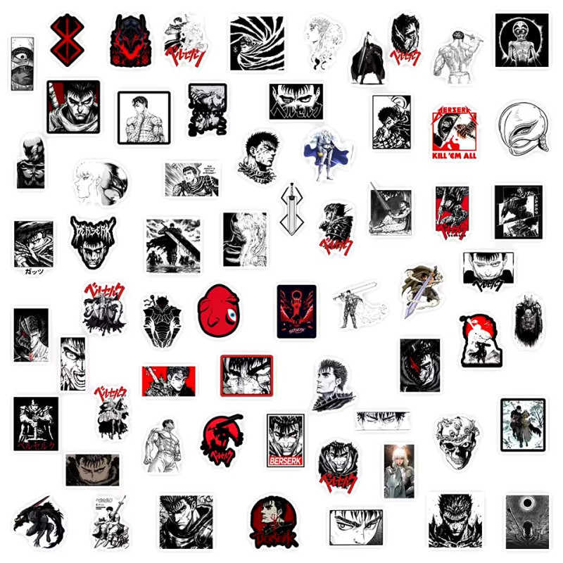 PACK 64 STICKERS VINILO BERSERK ANIME
